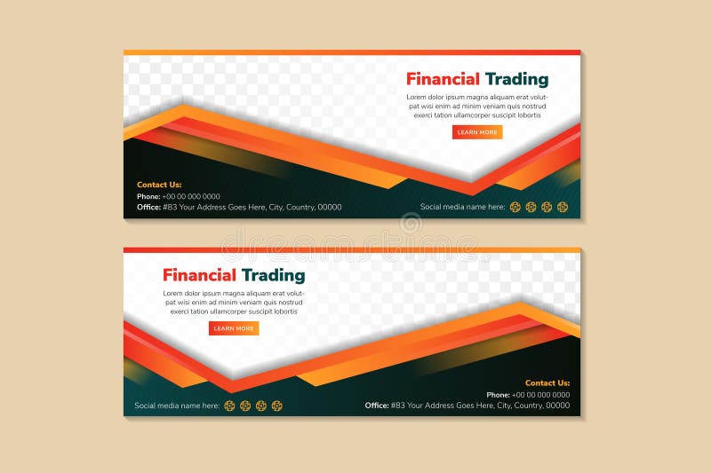 Horizontal Banners with Space for Text and Photo. Social Media Banner ...