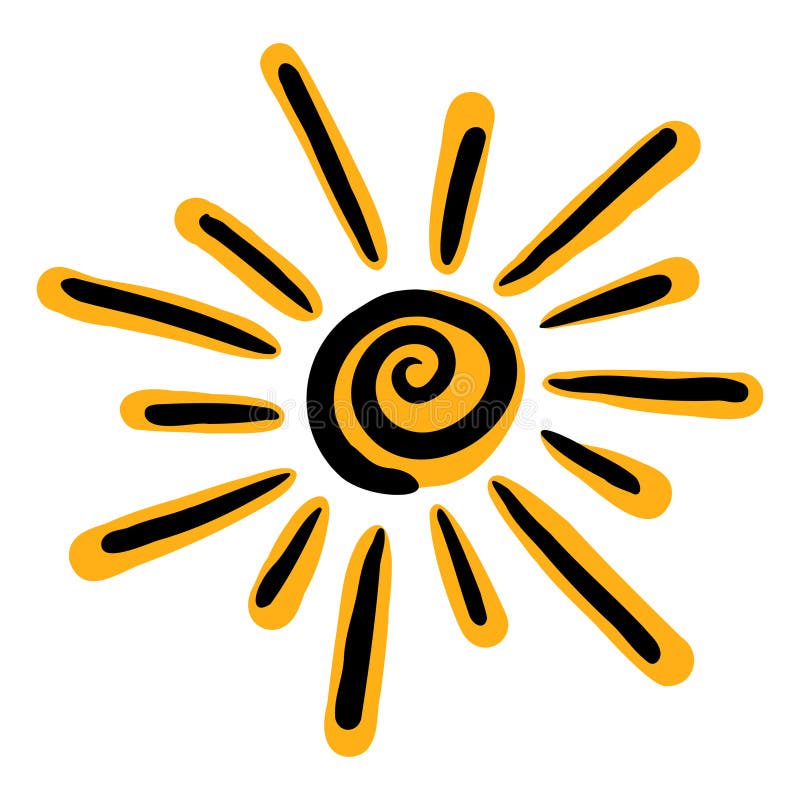 Color sketch of sun. stock vector. Illustration of sunset - 278327570