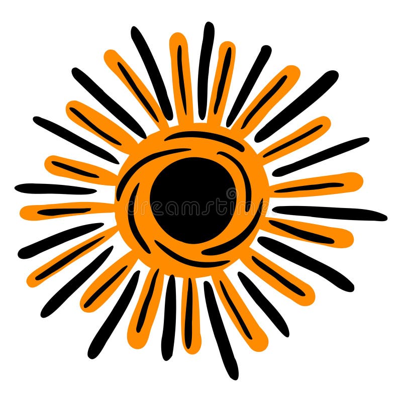 Color sketch of sun. stock vector. Illustration of nature - 278327549