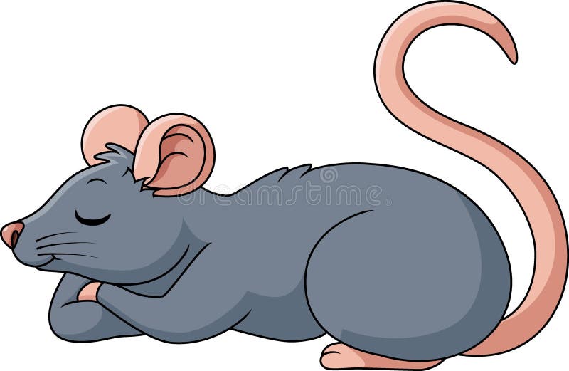 Cute Baby Mouse Cartoon Sleeping Stock Vector - Illustration of rest ...