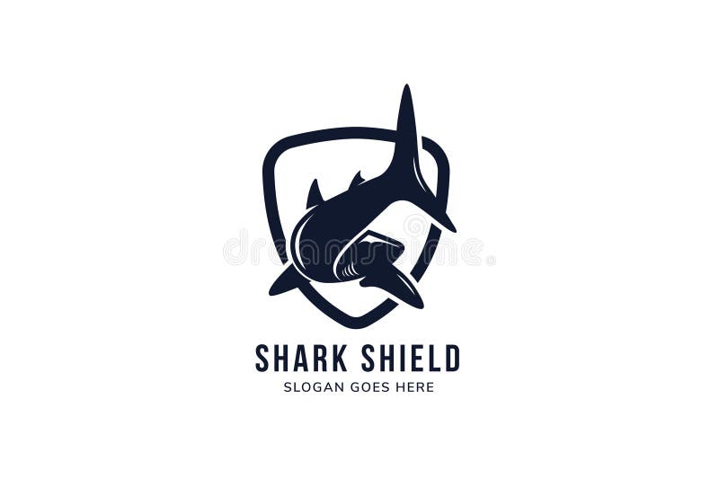 Shark Protect Logo Design Template Stock Vector - Illustration of ...