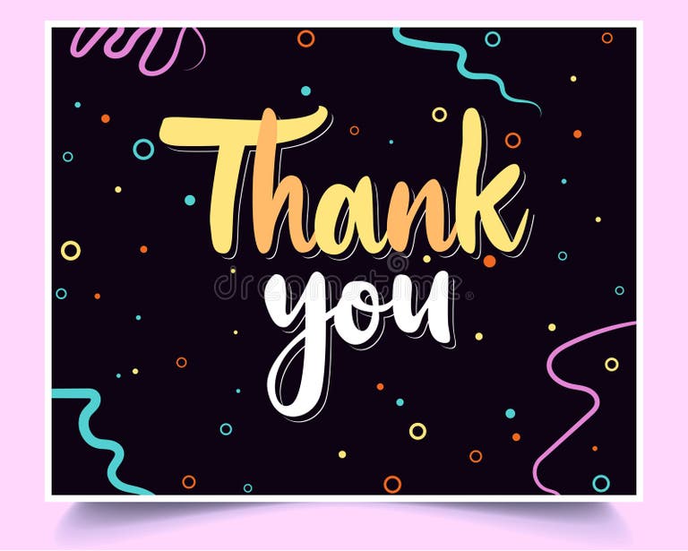 A Thank You Card Design Adorned with Graphic Elements and Artful Thank ...