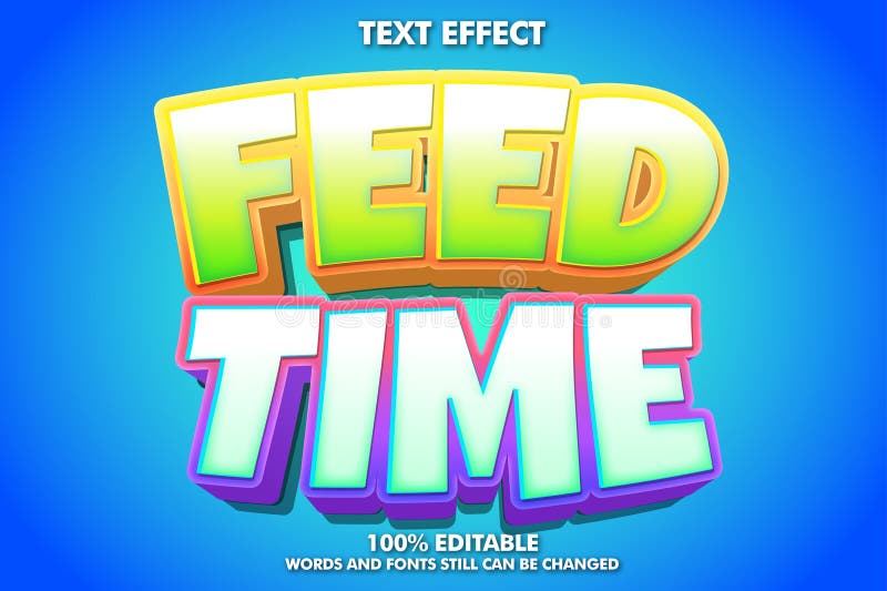 Feed Time Text Effect for Adobe Illustrator Stock Illustration ...