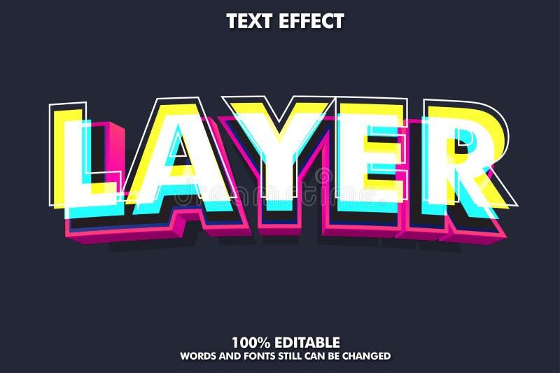 Layered Editable Text Effect for Illustrator Stock Illustration ...
