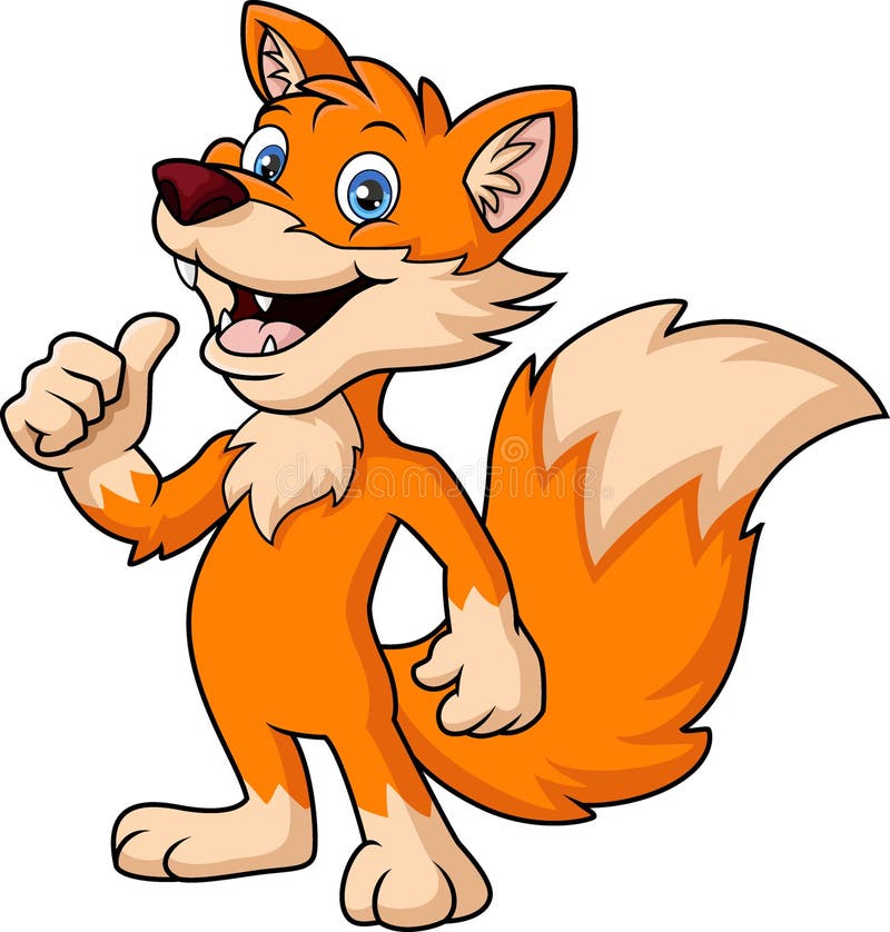 Cute Fox Cartoon Giving Thumb Up Stock Vector - Illustration of comic ...