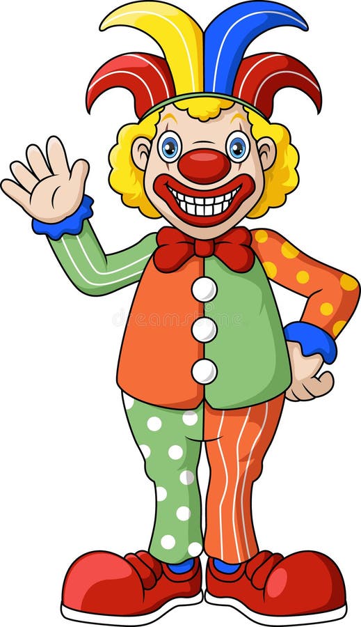 Cartoon Clown Waving Hand Stock Illustrations – 58 Cartoon Clown Waving ...