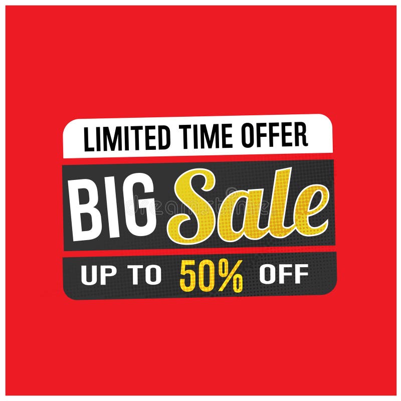 Modern Mega Sale Banner Composition with Flat Discount Background ...