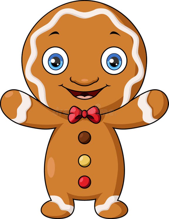 Cute Gingerbread Man Cookie Cartoon Stock Vector - Illustration of ...