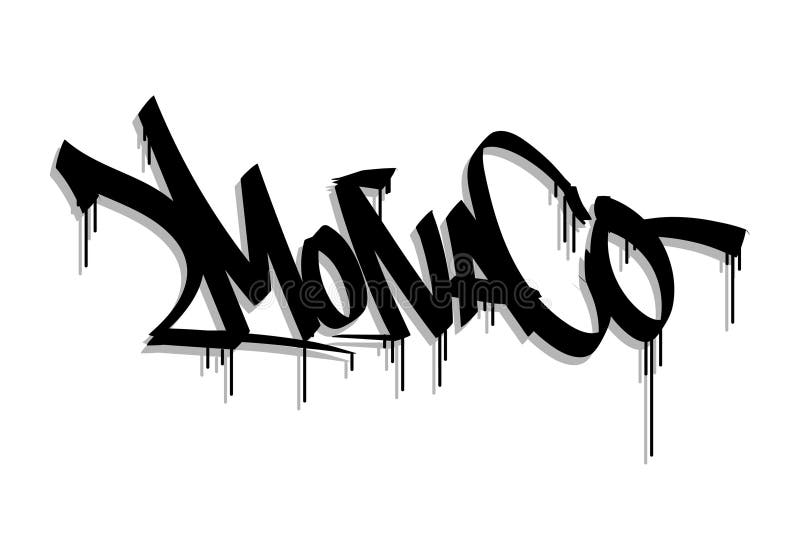 MONACO Word Graffiti Tag Style Stock Vector - Illustration of poster ...