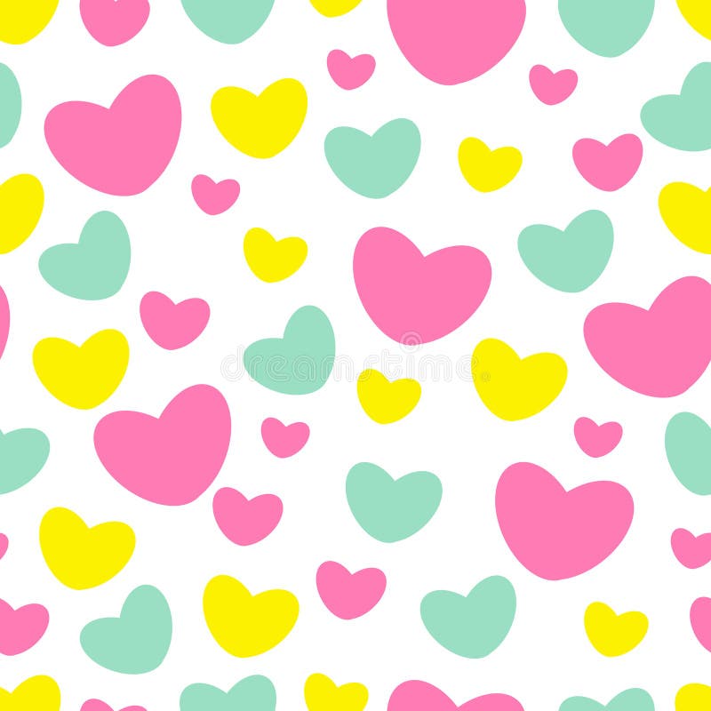 Cute Love Pattern, Cartoon Seamless Background Stock Vector ...