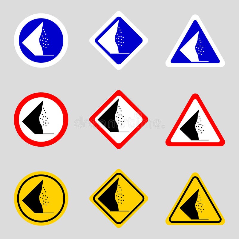 Falling rock sign stock vector. Illustration of symbol - 287113016