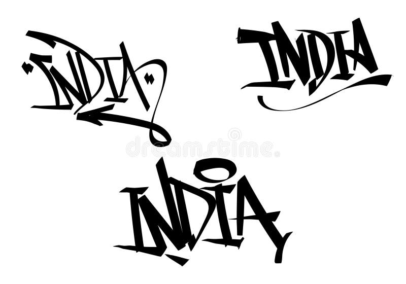INDIA Word Graffiti Tag Style Art Stock Illustration - Illustration of ...