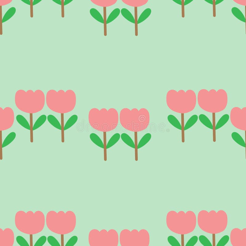 Cute Pink Flower Pattern Cartoon, Vector Illustration, Wallpaper ...
