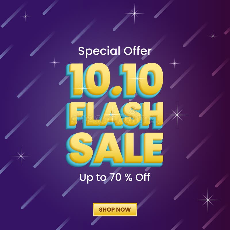 Promotion Design Template. Special Offer 10 10 Flash Sale Stock Vector ...
