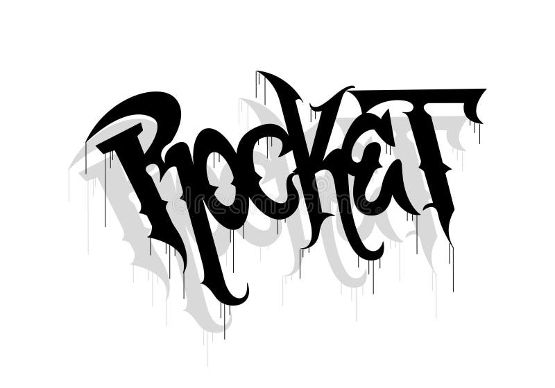 Basic RGB ROCKET Word Graffiti Tag Style Stock Vector - Illustration of ...