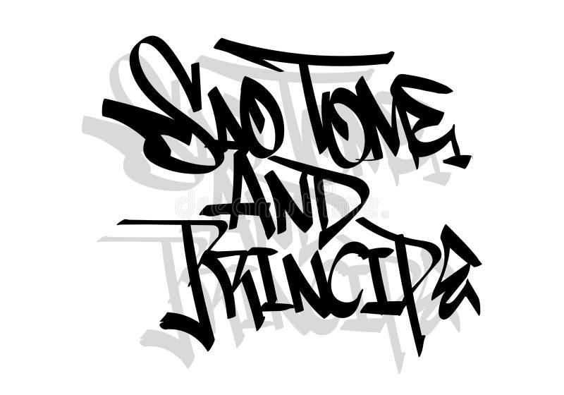 Basic RGB SAO TOME and PRINCIPE Country Graffiti Tag Style Stock Vector ...