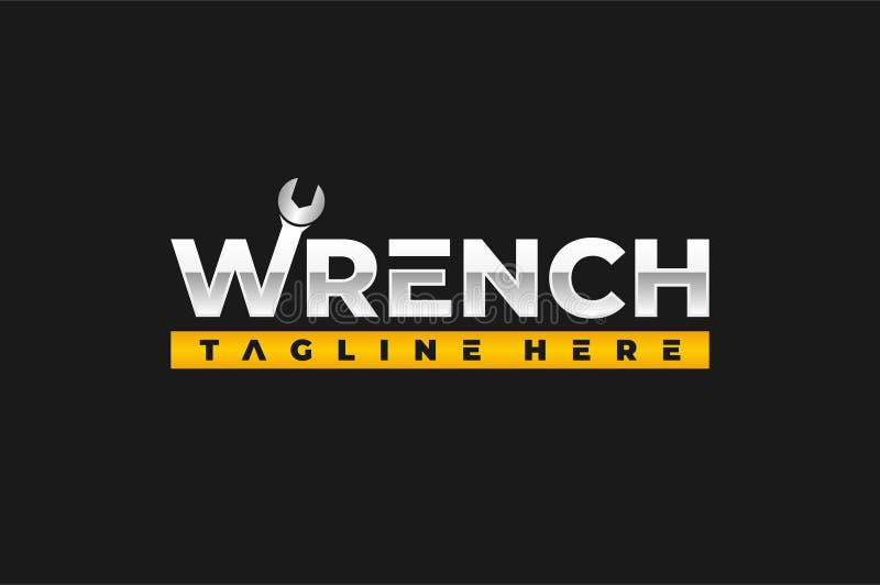 Wrench logo typography stock vector. Illustration of wrench - 290899758