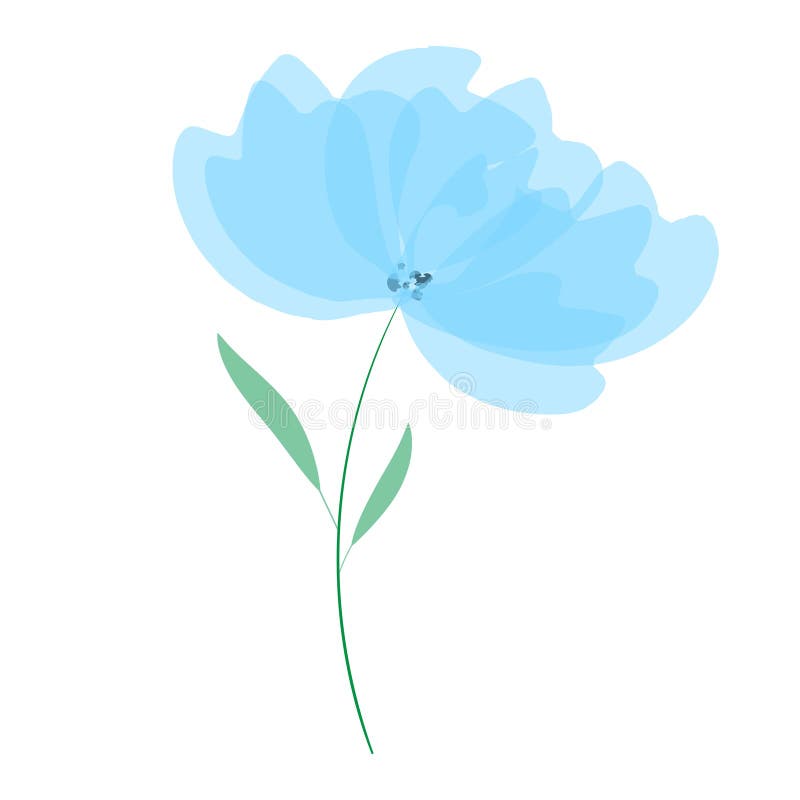 Beautiful Big Blue Flower. Delicate Decorative Flower Isolated on a ...