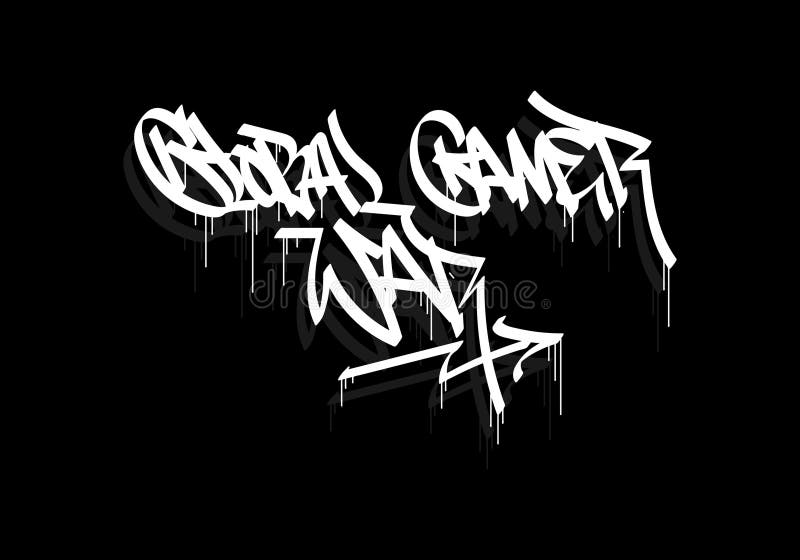 Basic RGB GLOBAL GAMER WAR Word Graffiti Tag Style Stock Vector ...