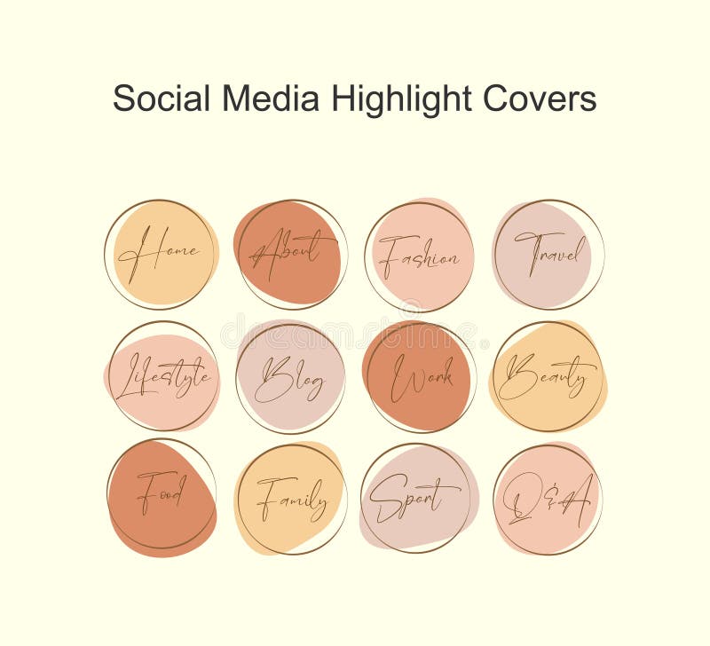 Social Media Highlight Cover Icons Stock Vector - Illustration of media ...