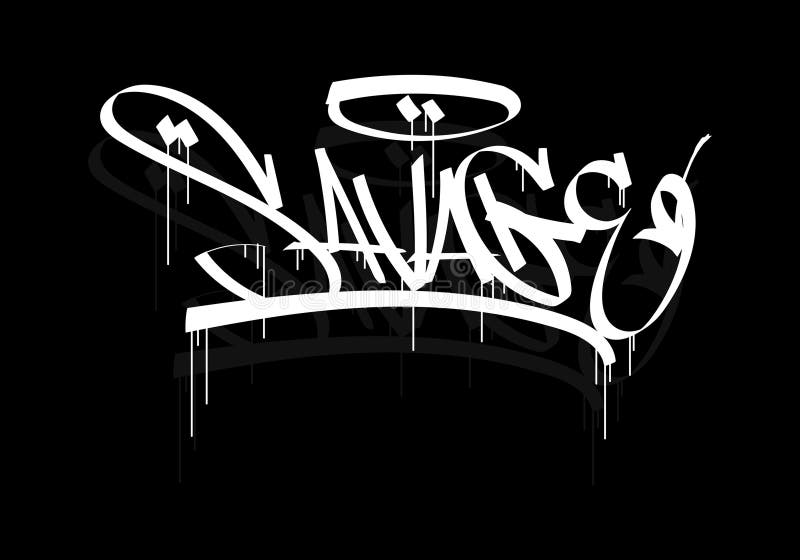 SAVAGE Word Graffiti Tag Style Stock Vector - Illustration of ...