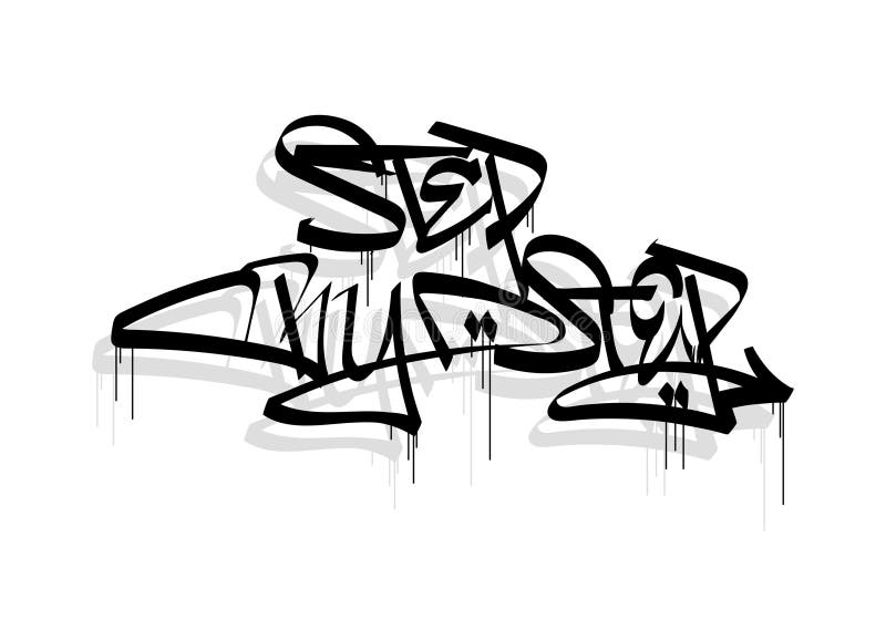 STEP by STEP Word Graffiti Tag Style Stock Vector - Illustration of ...