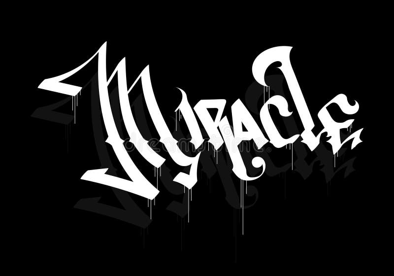 MIRACLE Word Lettering Custom Style Stock Vector - Illustration of ...