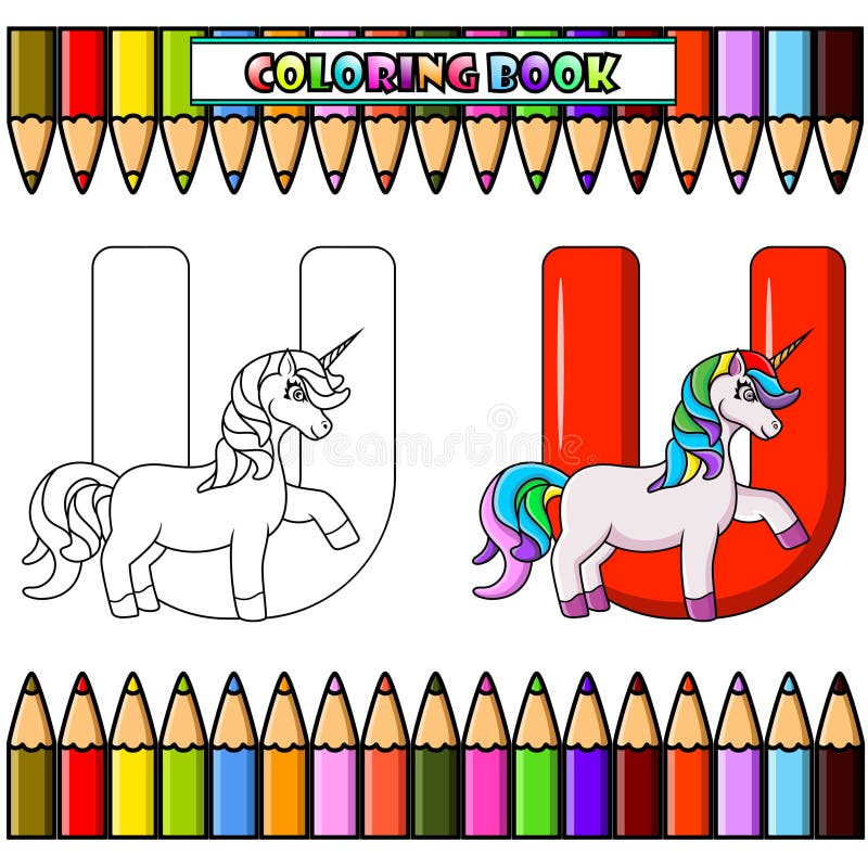 Coloring Book Children Alphabet U Stock Illustrations – 81 Coloring ...