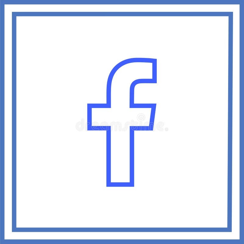 Facebook Logo Icon with Blue on White Background Editorial Stock Photo ...