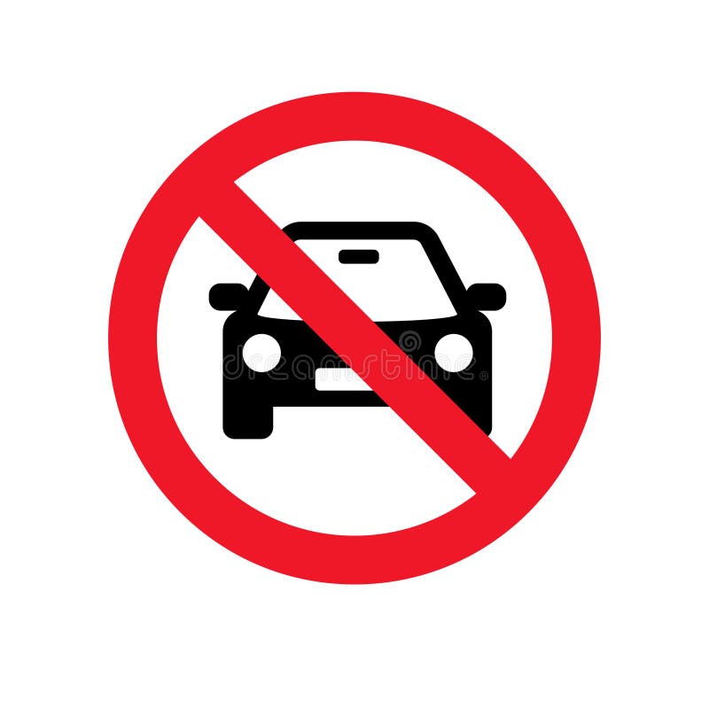 Circle Prohibited No Driving Car or No Parking Car Stock Vector ...