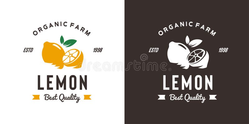 Vintage Lemon Fruit Logo Illustration Suitable for Fruit Shop and Fruit ...