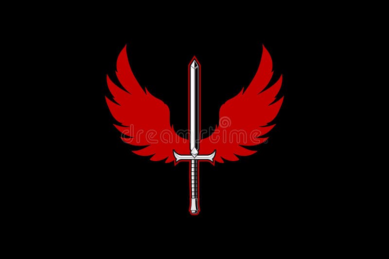 Sword and Wings Vector Logo Design Stock Vector - Illustration of wing ...