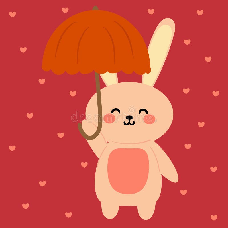 Cute Illustration Cartoon Rabbit with Cute Hand Lettering Stock Vector ...