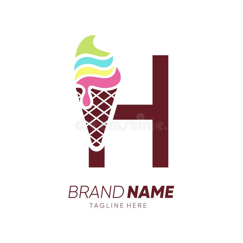 Initial Letter H Ice Cream Logo Design Vector Icon Graphic Emblem ...