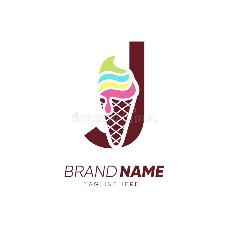 Initial Letter J Ice Cream Logo Design Vector Icon Graphic Emblem ...