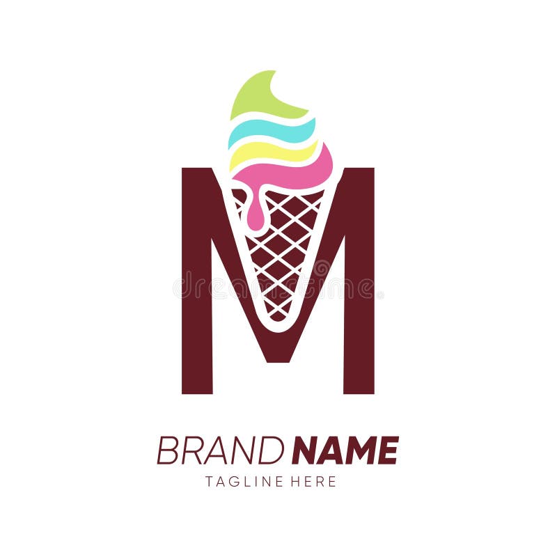 Initial Letter M Ice Cream Logo Design Vector Icon Graphic Emblem ...