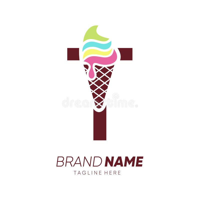 Initial Letter T Ice Cream Logo Design Vector Icon Graphic Emblem ...