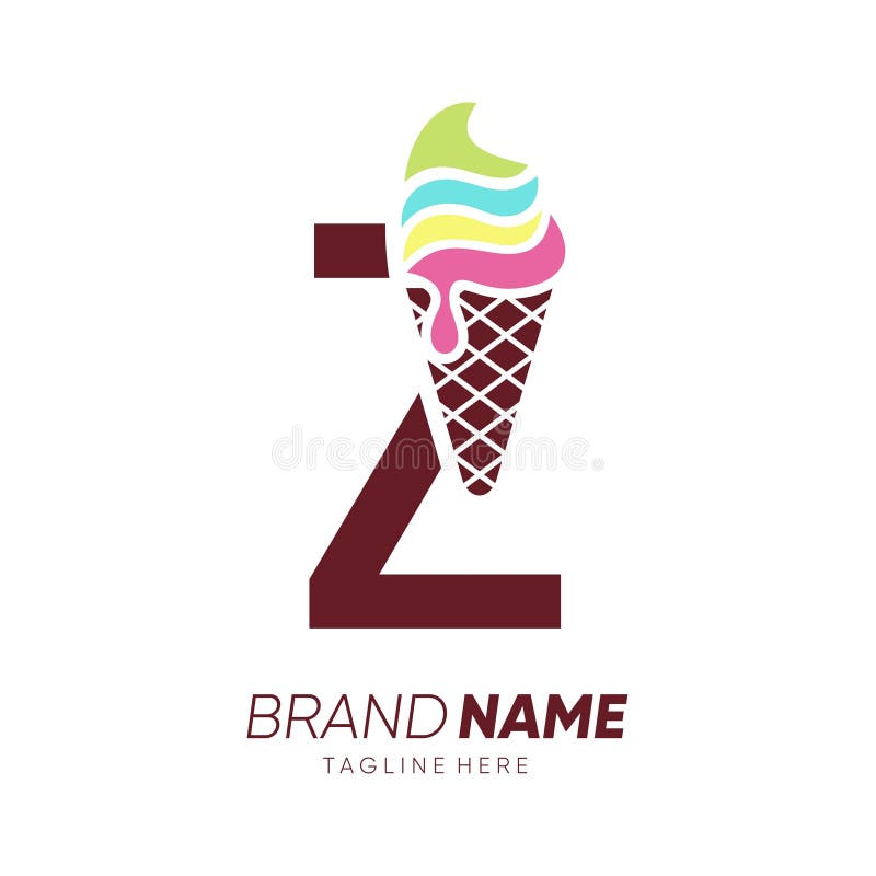Initial Letter Z Ice Cream Logo Design Vector Icon Graphic Emblem ...