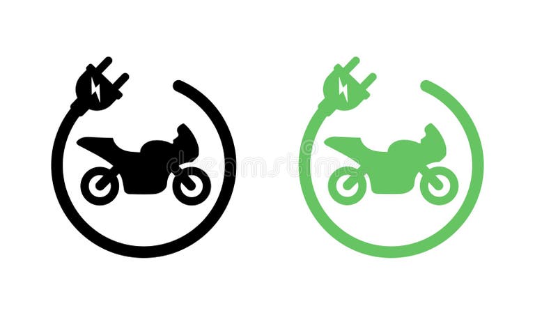 Electric Motorcycle Icon. Motorbike Illustration. Stock Vector ...