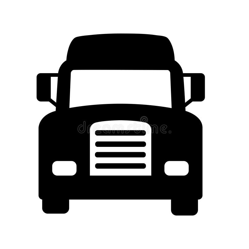 Simple Truck Icon in Front View Stock Vector - Illustration of flat ...