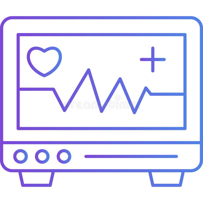 ECG Monitor Which Can Easily Modify or Edit Stock Vector - Illustration ...
