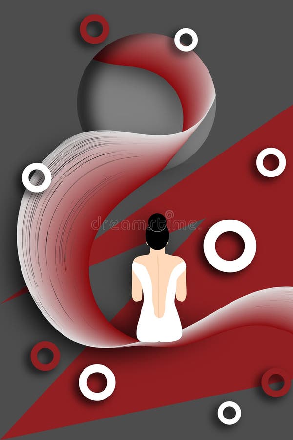 Paper Doll on a Ribbon. stock illustration. Illustration of pretty ...