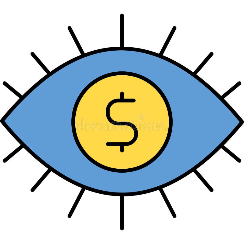 Dollar Eye Which Can Easily Modify or Edit Stock Vector - Illustration ...