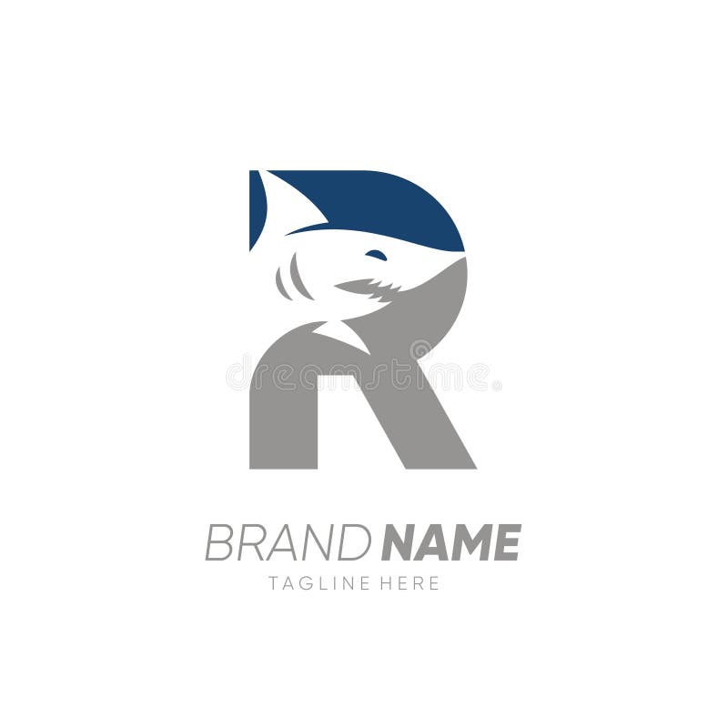 Letter R Shark Logo Design Vector Icon Graphic Emblem Illustration ...