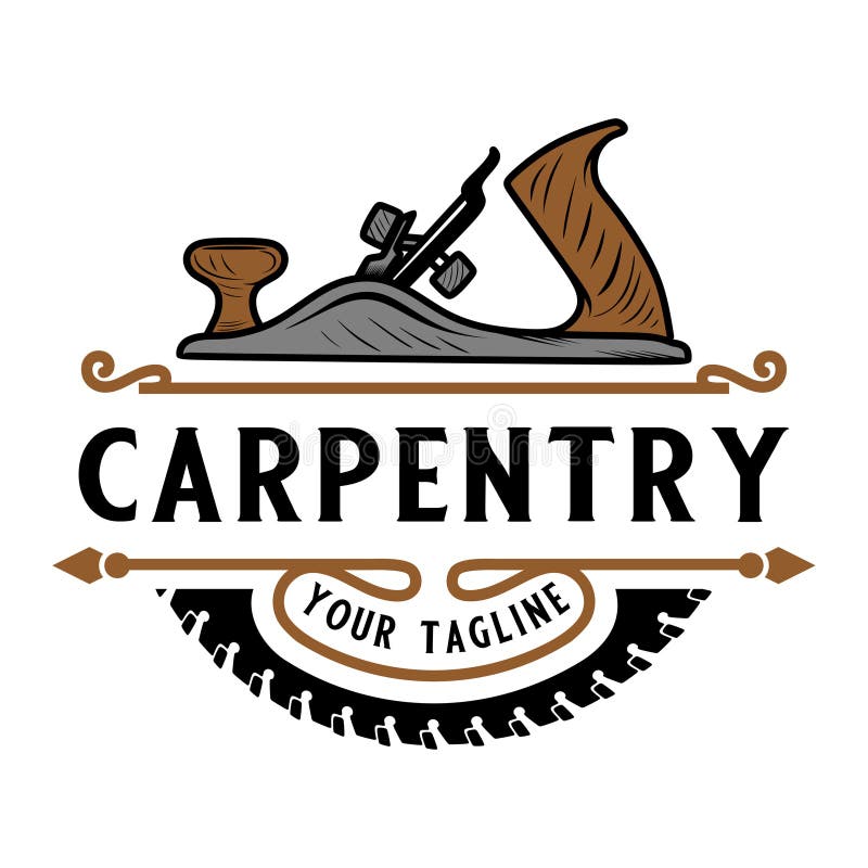 Vintage Carpentry Logo. Saws, Hand Planes, Ornaments, Perfect for ...