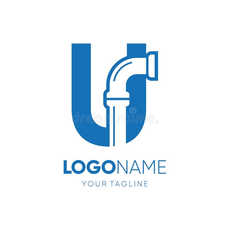 Letter U Pipe Plumbing Industrial Logo Design Vector Icon Graphic ...
