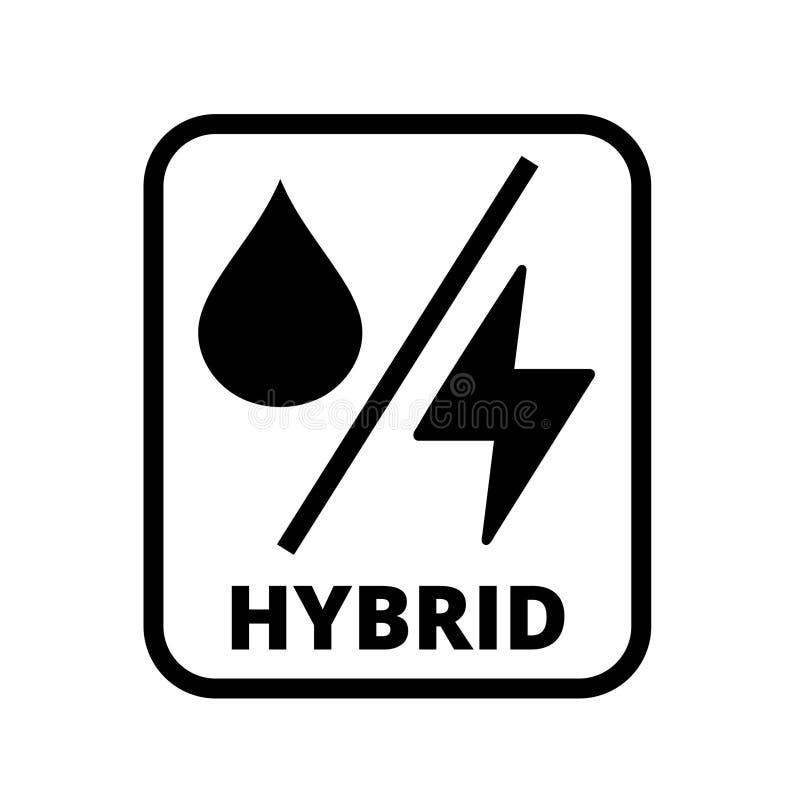 Hybrid Vehicle Sign. Plug-in Hybrid Electric Vehicles Symbol. Hybrid ...