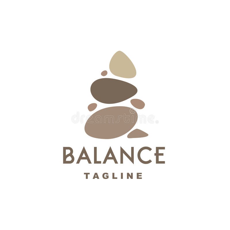 Balance Rock Minimalist Simple Logo Stock Vector - Illustration of ...