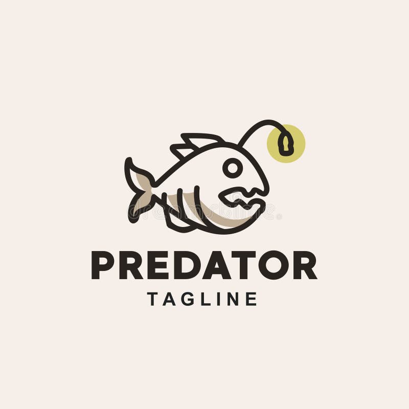 Predator Piranha Minimalis Vintage Logo for Brand Stock Vector ...