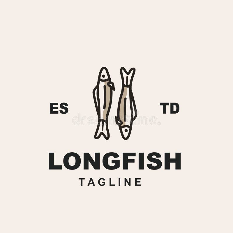 Long Fish Minimalis Vintage Logo for Food Stock Vector - Illustration ...